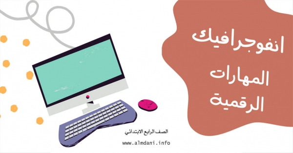انفوجرافيك المهارات الرقمية رابع ابتدائي ملخص ومراجعة الفصل الدراسي